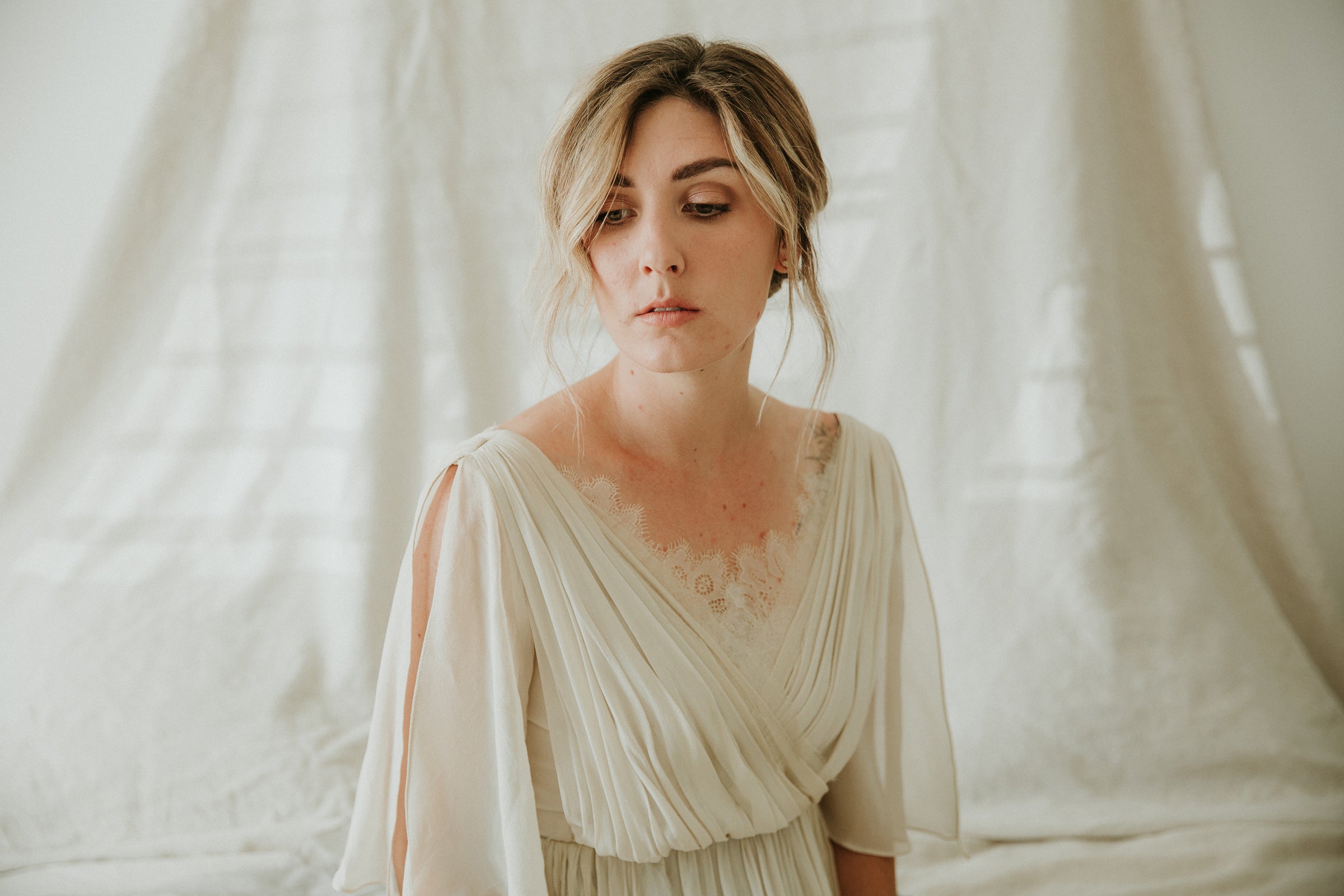 Whitney | A-Line Silk Chiffon Wedding Dress | MYWONY